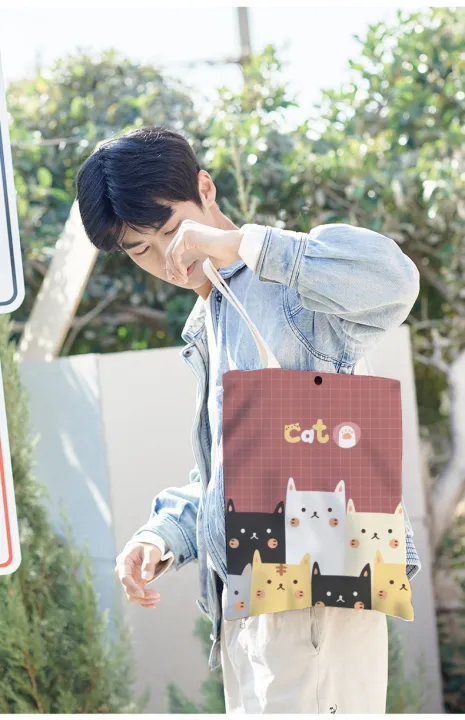 Runpee-I118 🎵 กระเป๋า น้อง CAT ทาสต้องตำแล้ว มีกระดุมแต๊ป มีช่องด้านใน🐾 ...