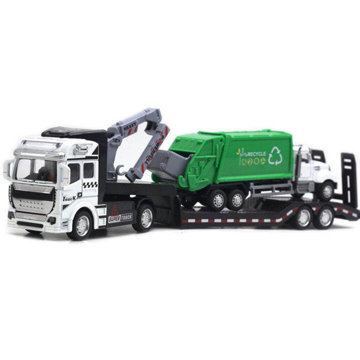 Truck Model Multiple Designs Pull-back Style 1/50 Scale Trailer Garbage ...