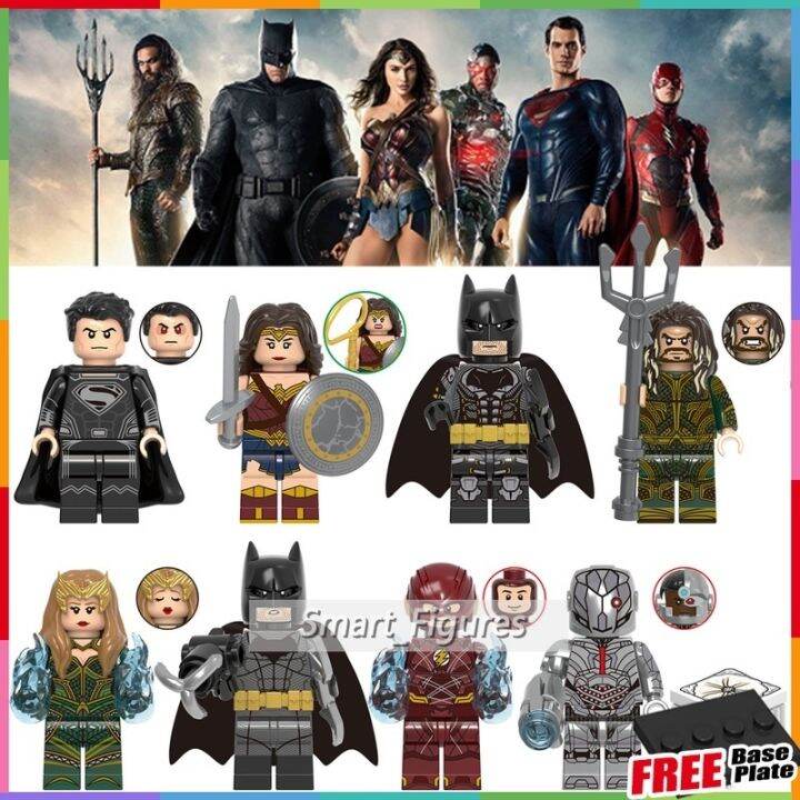 【Ready Stock】 Batman Minifigures Wonder Woman Cyborg Mera Aquaman DC ...