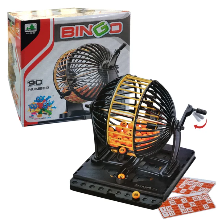 Bingo Set Traditional Family Bingo Cage Balls Lotto Lottery Game Set ...