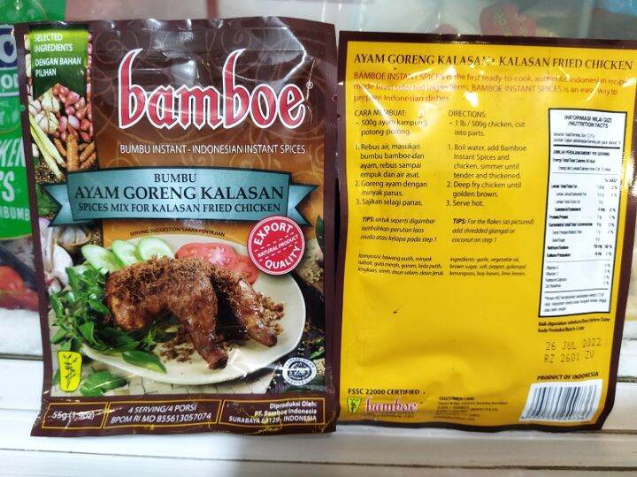 Bamboe Bumbu Ayam Goreng Kalasan Bamboe Ayam Goreng Kalasan 55Gram ...