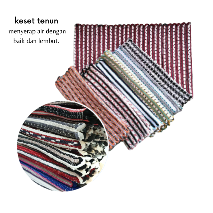 APS.H208 - Keset Anyam Anyaman Rajut Tenun Tebal Kaki Alas Lantai Kamar ...