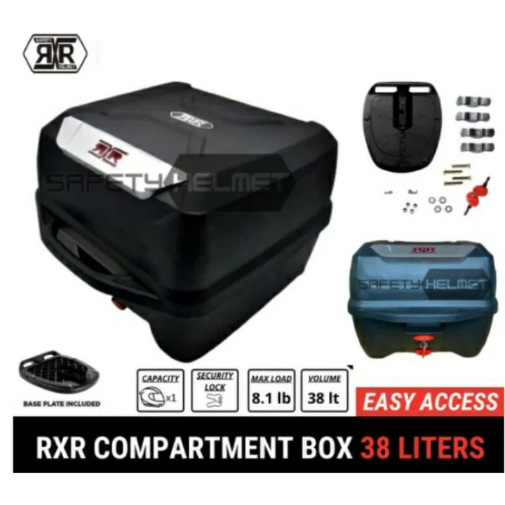 top box rxr motorcycle top box. compartment box 38 liters square type ...