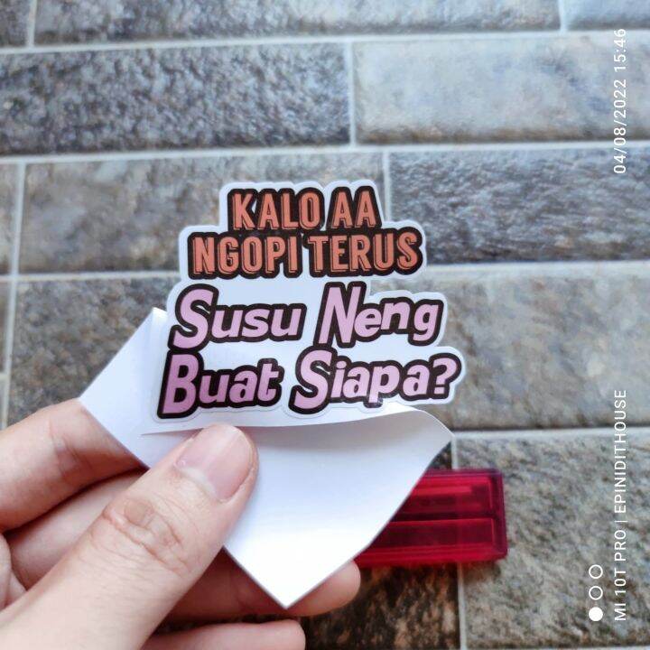 Stiker Kata Quote Lucu Klo Ngopi Aa Susu Neng Humor Vinyl Motor Laptop | Lazada Indonesia