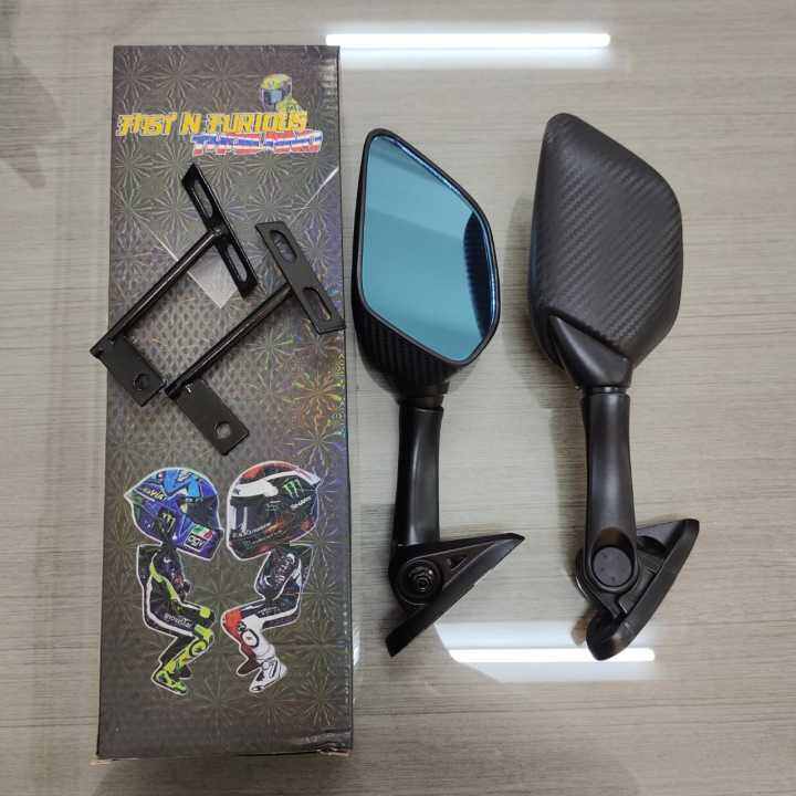 Spion R25 R15 Nmax Spion fairing pendek karbon kaca biru bisa di lipat ...