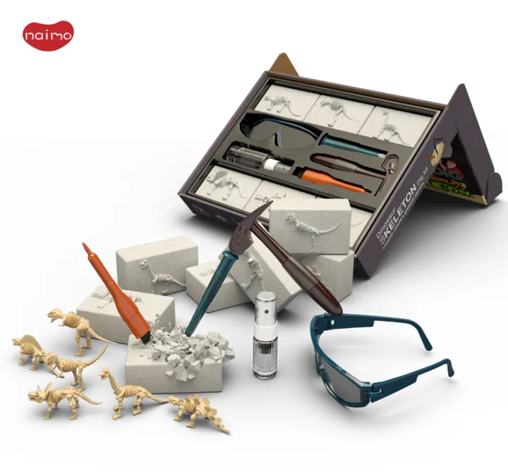 NAIMO Dinosaur fossil skeleton model children's handmade diy making ...