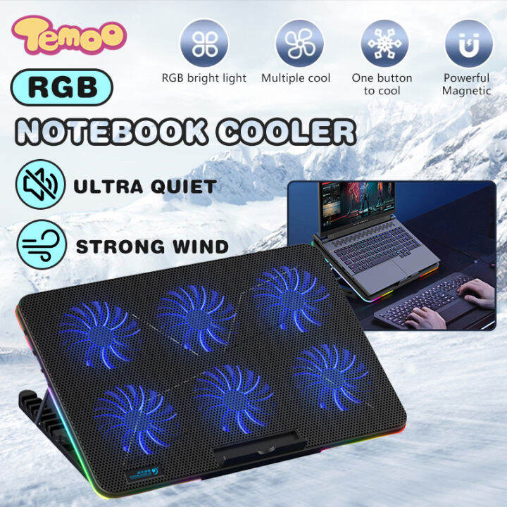 Temoo แล็ปท็อปคูลเลอร์คูลลิ่งแพด RGB แล็ปท็อปคูลลิ่งแพดเกมแล็ปท็อป ...