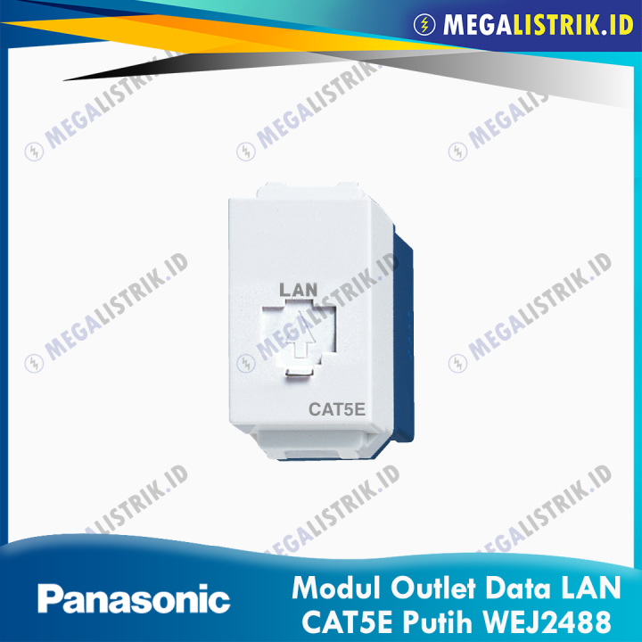 PANASONIC MODUL LAN DATA CAT5E / CAT5 OUTLET 8P 8C WIDE SERIES PUTIH ...