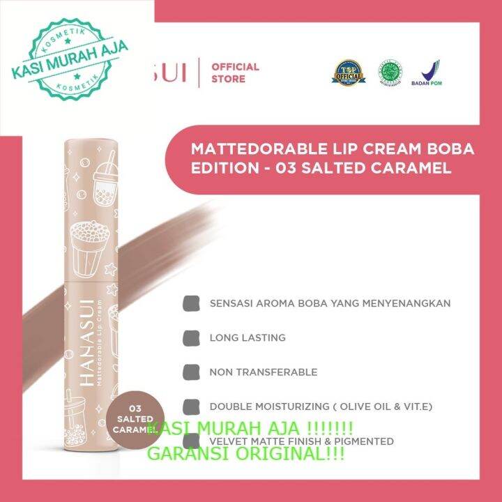 Hanasui Mattedorable Lip Cream Boba Edition - 03 Salted Caramel ...