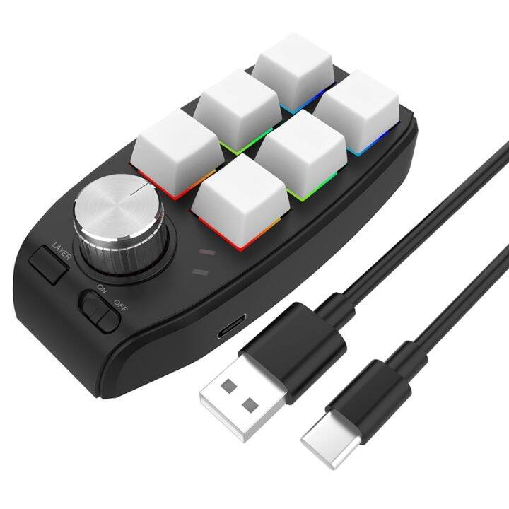 USB Custom Programming Macro Knob Keyboard 6 Keys Copy Paste Mini ...