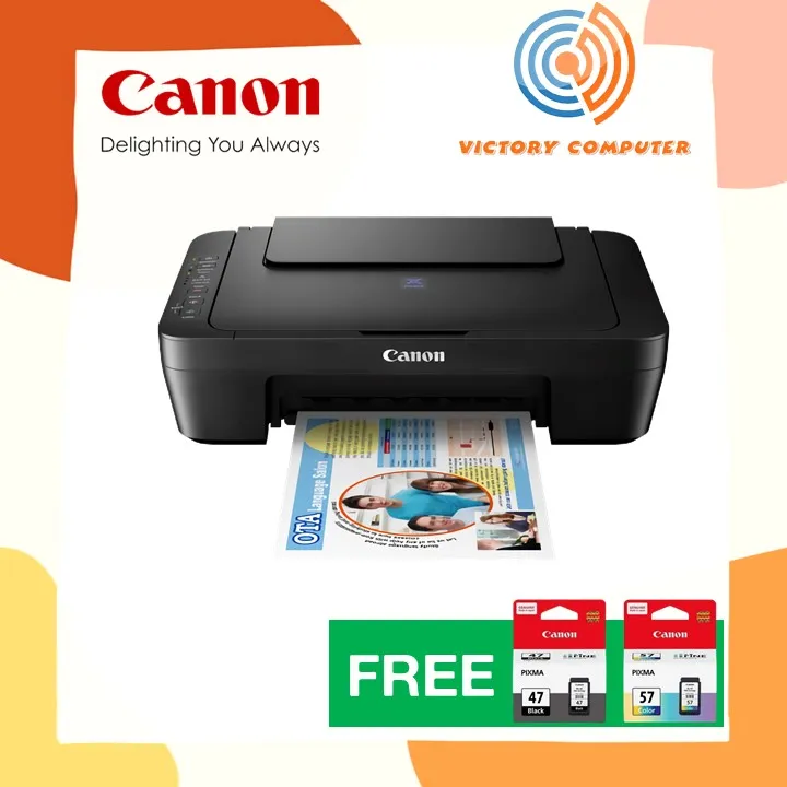 Canon PIXMA E470 WiFi AIO All-In-One (Print/Scan/Copy) Ink Efficient ...