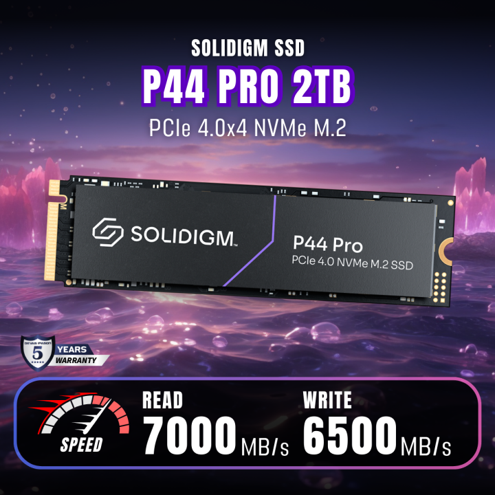 Solidigm SSD P44 Pro ขนาด 2TB (M.2 NVMe PCle 4.0 x4 - 7000/6500 MB/s ...