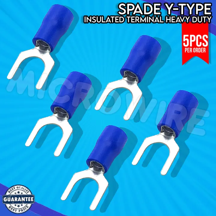 5PCS Spade Y-Type Insulated Terminal Lugs | Lazada PH