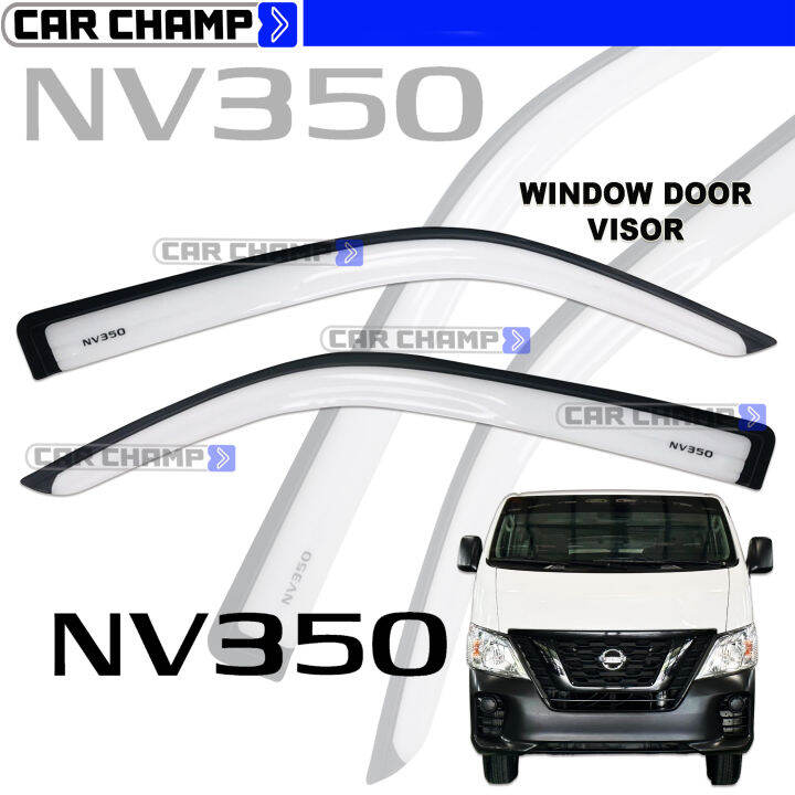 Nissan NV350 2014 to 2023 2TONE OEM INJECTION Window Door Visor White ...