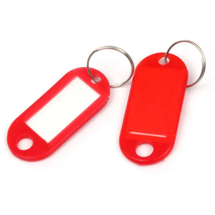Colorful Plastic Key Fobs Language ID Tags Labels Key Rings Name Tags ...