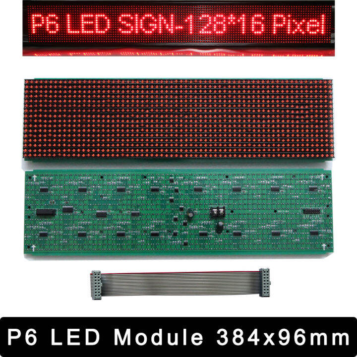 DIP P6สีแดงเดียวนำโมดูลนำแผงหน้าจอรถบัส,LED Matrix 64X16,โมดูลจอแสดงผล ...