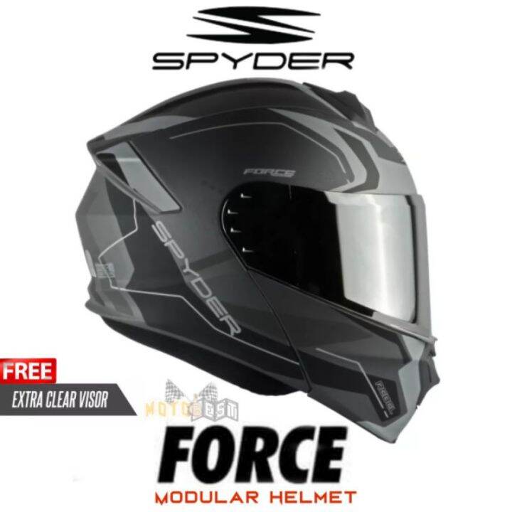 SPYDER Force GD Modular Helmet S3 w/ Free Extra Clear Visor | Lazada PH