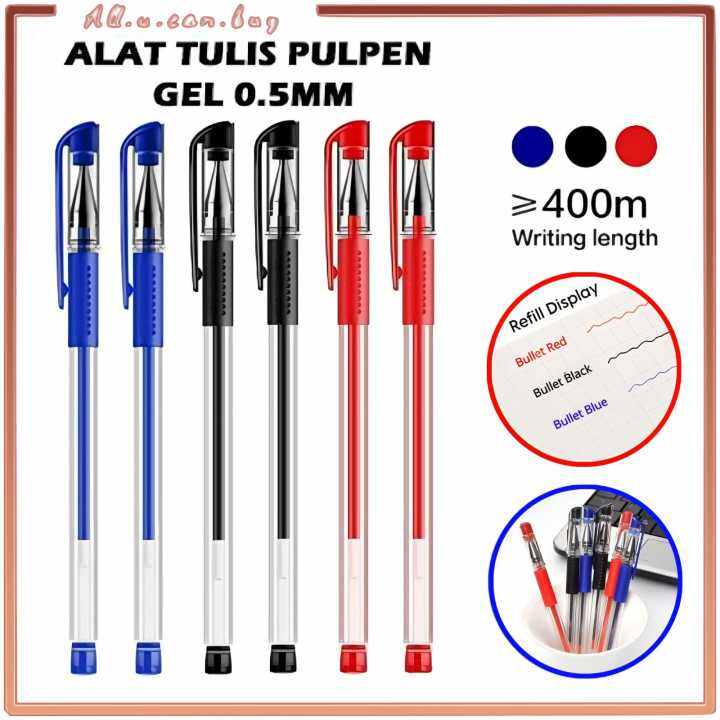 Pulpen Gel Alat Tulis Pena 0.5mm Standar Pulpen Tinta Cair | Lazada ...