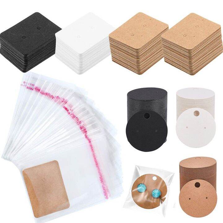 50 Pcs Ear Display Cards Round Cardboard Ear Holder Cards With Self ...