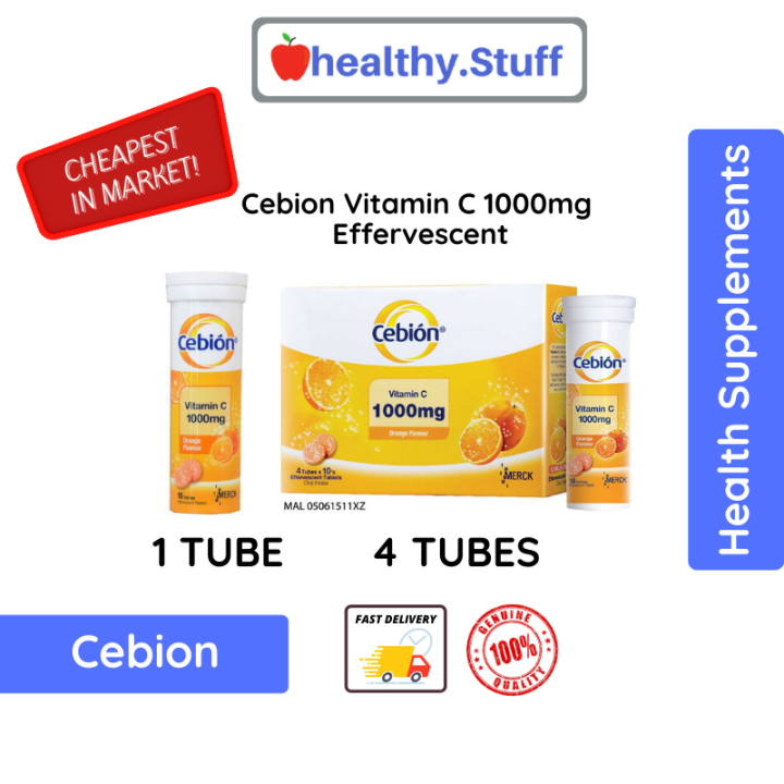 Cebion Vitamin C 1000mg Effervescent Tablets (1 tube or 4 tubes) | Lazada