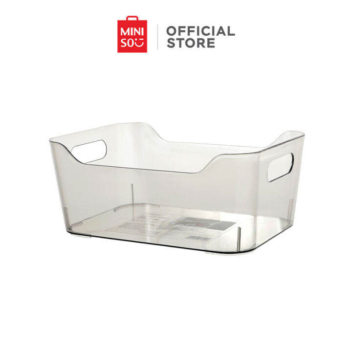MINISO Transparent Series Plastic Storage Bin (Gray) | Lazada PH
