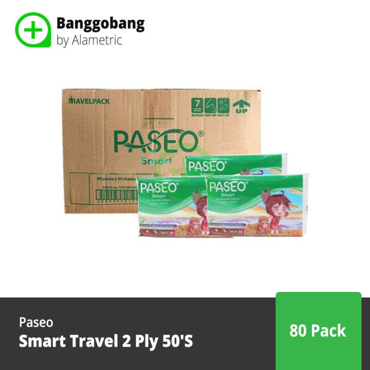 Paseo Smart Travel Pack Facial Tissue 2 Ply 50'S 1 Karton - Banggobang ...