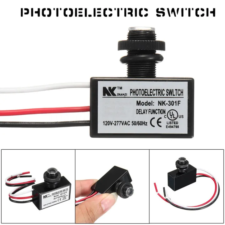 AC80-277V Photocell Dusk To Dawn ปุ่มควบคุมภาพ Eye Switch Flush Mount ...