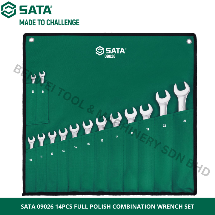 SATA 09026 14PCS FULL POLISH COMBINATION WRENCH SET / SPANNER SET ...