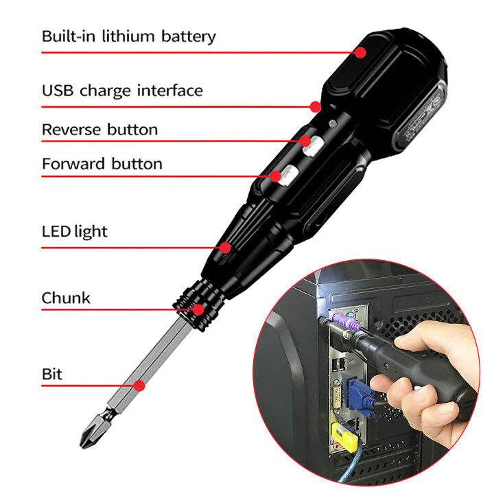 【Universal】Precision Electric Screwdriver 900mAh Cordless Screwdriver ...