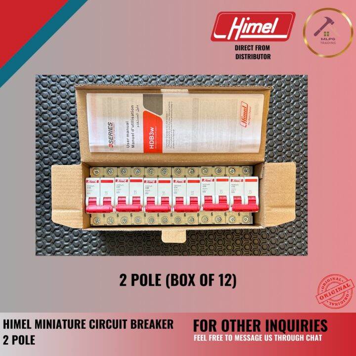 Himel Miniature Circuit Breaker (MCB) (HDB3W) 2-Pole (BOX OF 6) | Lazada PH