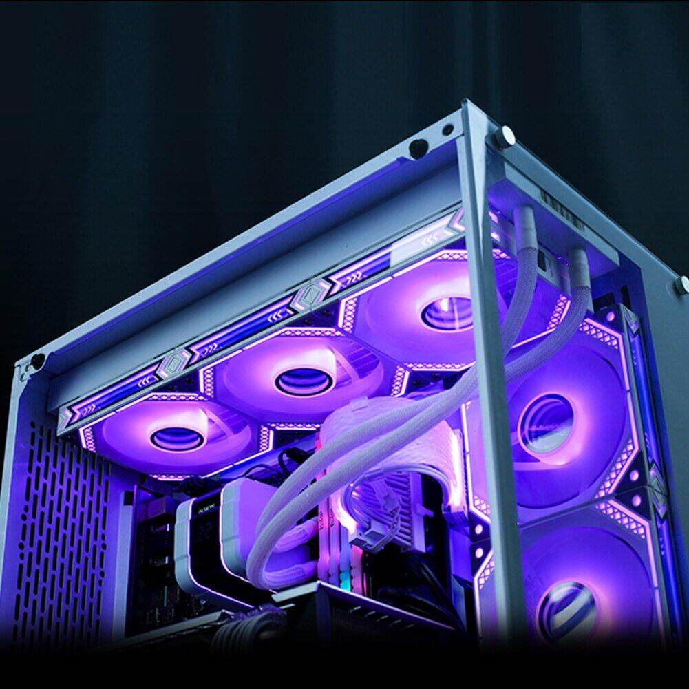 3 Pack Silent Computer Fan Support 4-Pin PWM Control RGB PC Cooling ...