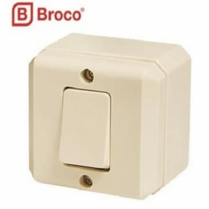BROCO OB SAKLAR ENGKEL SEGI CREAM 16210 1621011 SINGLE SWITCH OUTBOW T ...