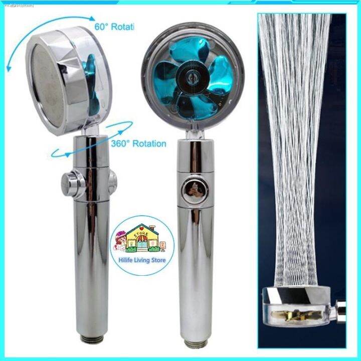 Cod 360 Degrees Rotating Shower Head Water Saving Flow With Small Fan