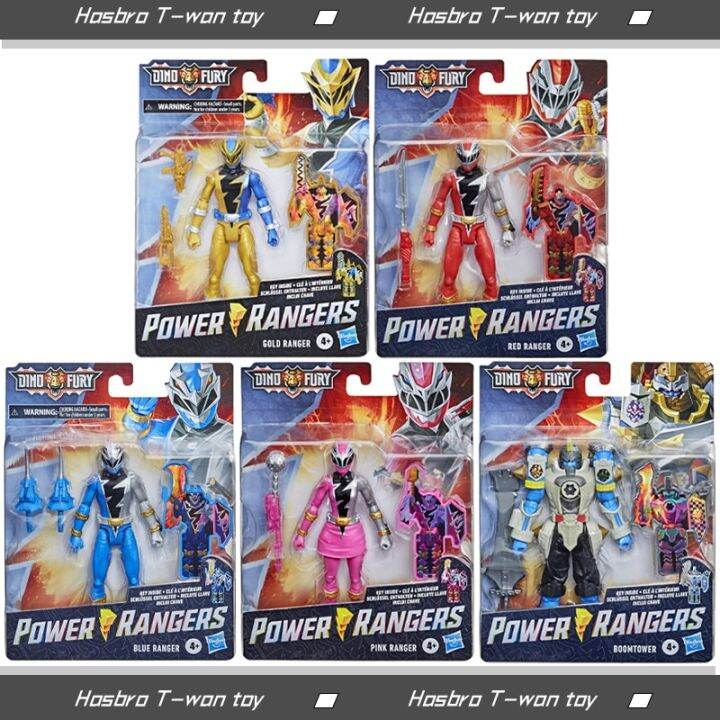 Power Rangers Dino Fury Red Blue Pink Boomtower Ranger 6 Inch Action ...
