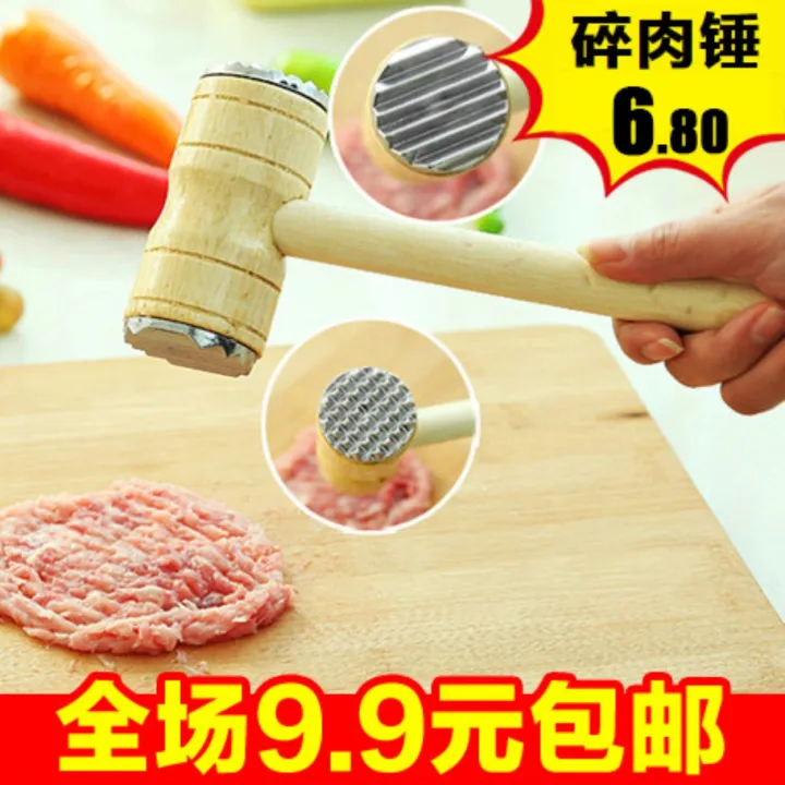 Original wood steak meat hammer tools hammer double available pork ...