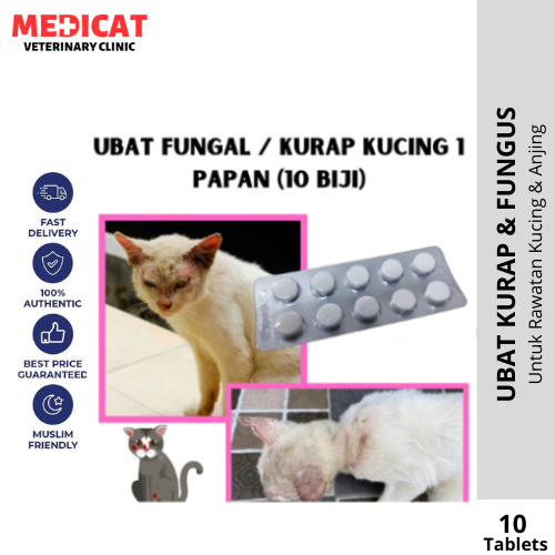 Ubat Kurap Fungal & Kudis Luka Kucing dan Anjing Original Vet - (10 ...