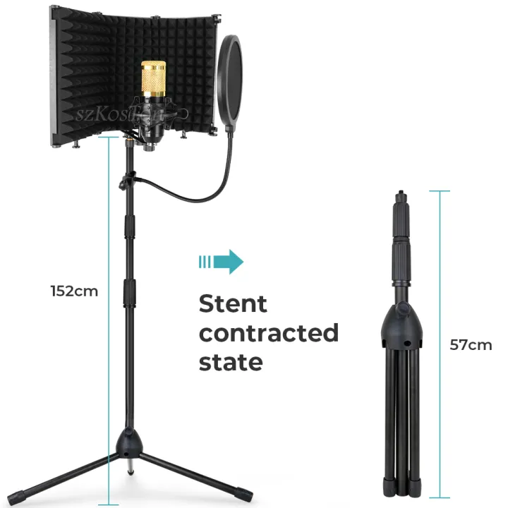 Microphone Foldable Isolation Shield Microphone Wind Protection ...