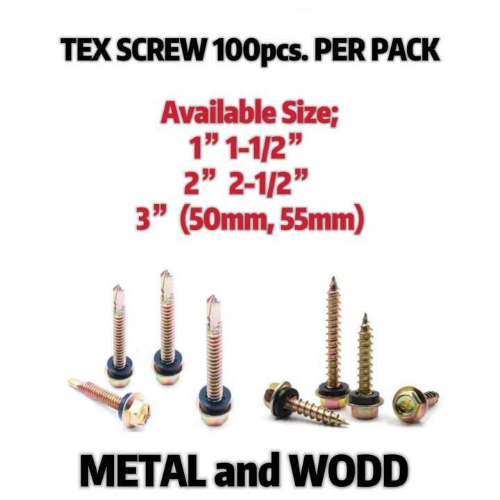 TEX SCREW for METAL & WOOD (1" 1-1/2" 2" 2-1/2" 3" 35MM, 50MM) PER ...
