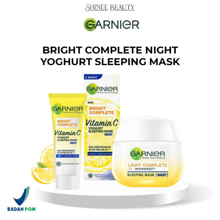 Garnier Light | Bright Complete Night Yoghurt Sleeping Mask 20mL | 50mL ...