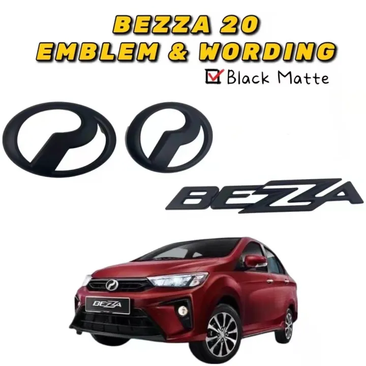 Perodua BEZZA Logo Emblem Matte Black 2020 2022 | Lazada