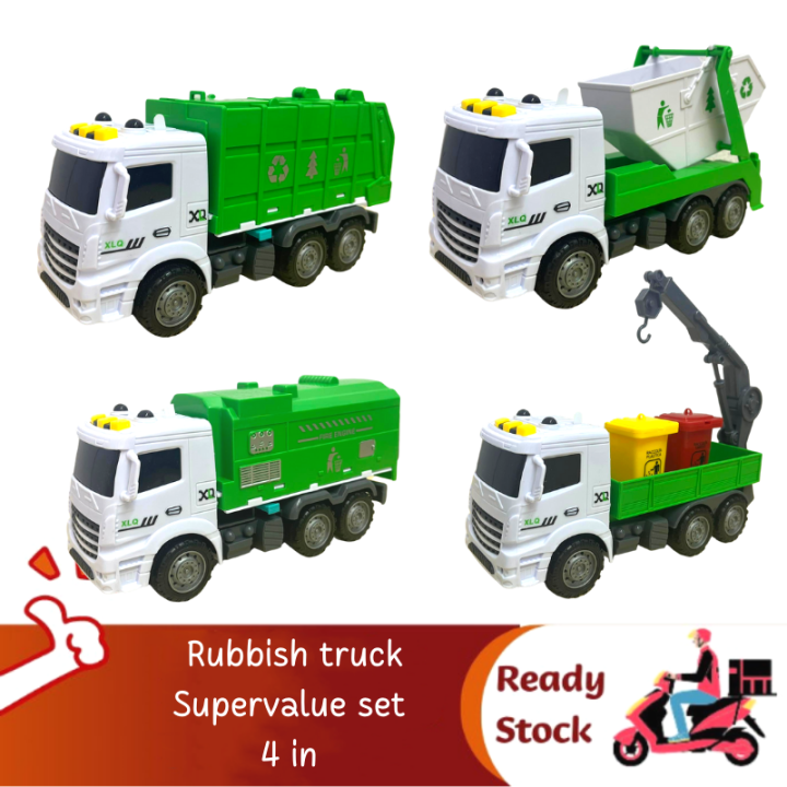 Rubbish Truck For Kids with Music and Light Mainan Lorry Sampah 4 IN 1 ...