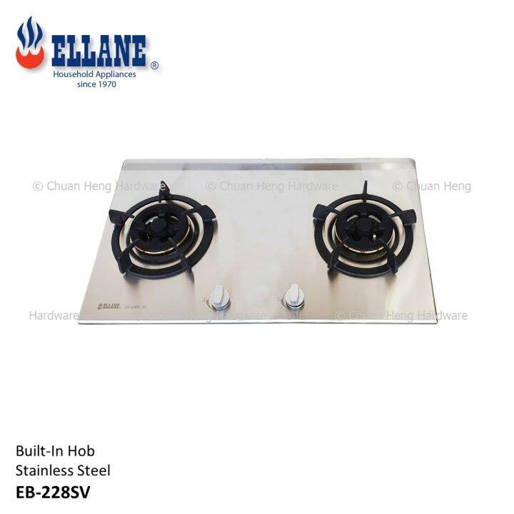 Ellane EB-228 SV 2 Burner Stainless Steel Hob c/w safety valve | Lazada Singapore
