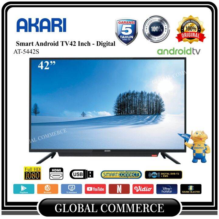 Akari Smart TV 42 Inch AT-5442S Android TV Smart Connect Digital TV ...