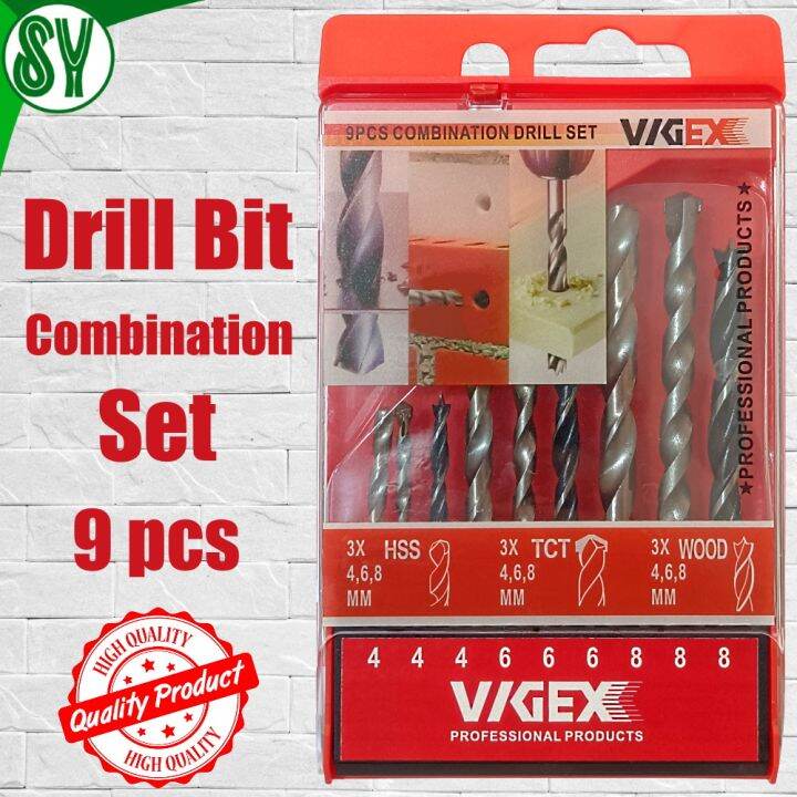 Drill Bit Set Combination Drill Bit Set HSS TCT High Quality 9pcs ...