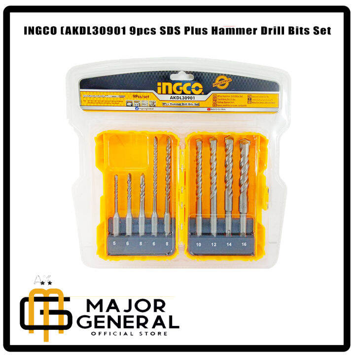 INGCO (AKDL30901 9pcs SDS Plus Hammer Drill Bits Set | Lazada PH