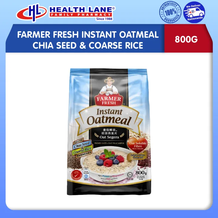 FARMER FRESH INSTANT OATMEAL CHIA SEED & COARSE RICE 800G | Lazada