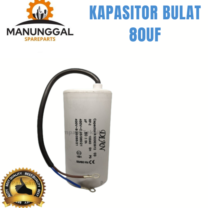 KAPASITOR CAPASITOR 80uf Mikro 450V DIAN KABEL BULAT DIAN 80 uf 450 V ...