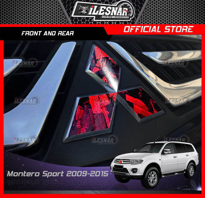 Mitsubishi Montero Sport 2009-2015 Front and Rear Logo Premium Stone ...