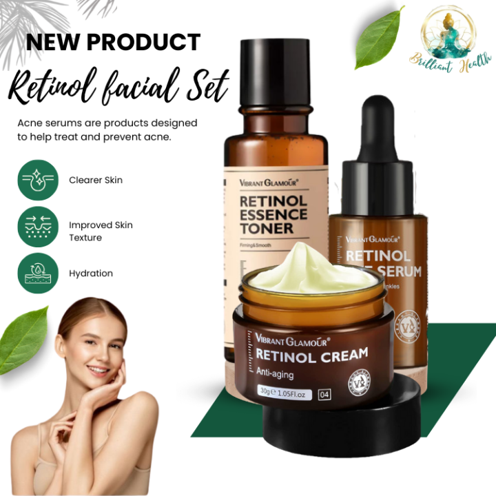 100% Original VIBRANT GLAMOUR FDA Retinol Set Face Cream+Facial Serum ...