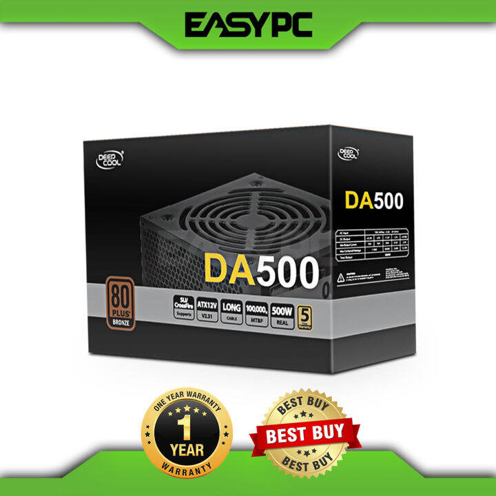 EasyPC | Deepcool DA500 - 80+ Bronze 500W Non-modular Power Supply 4JTP | Lazada PH